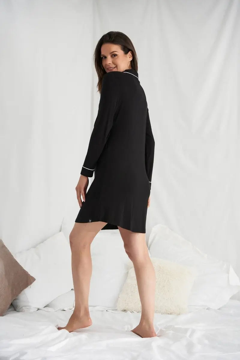 Bamboo Nightshirt in Black – Myza