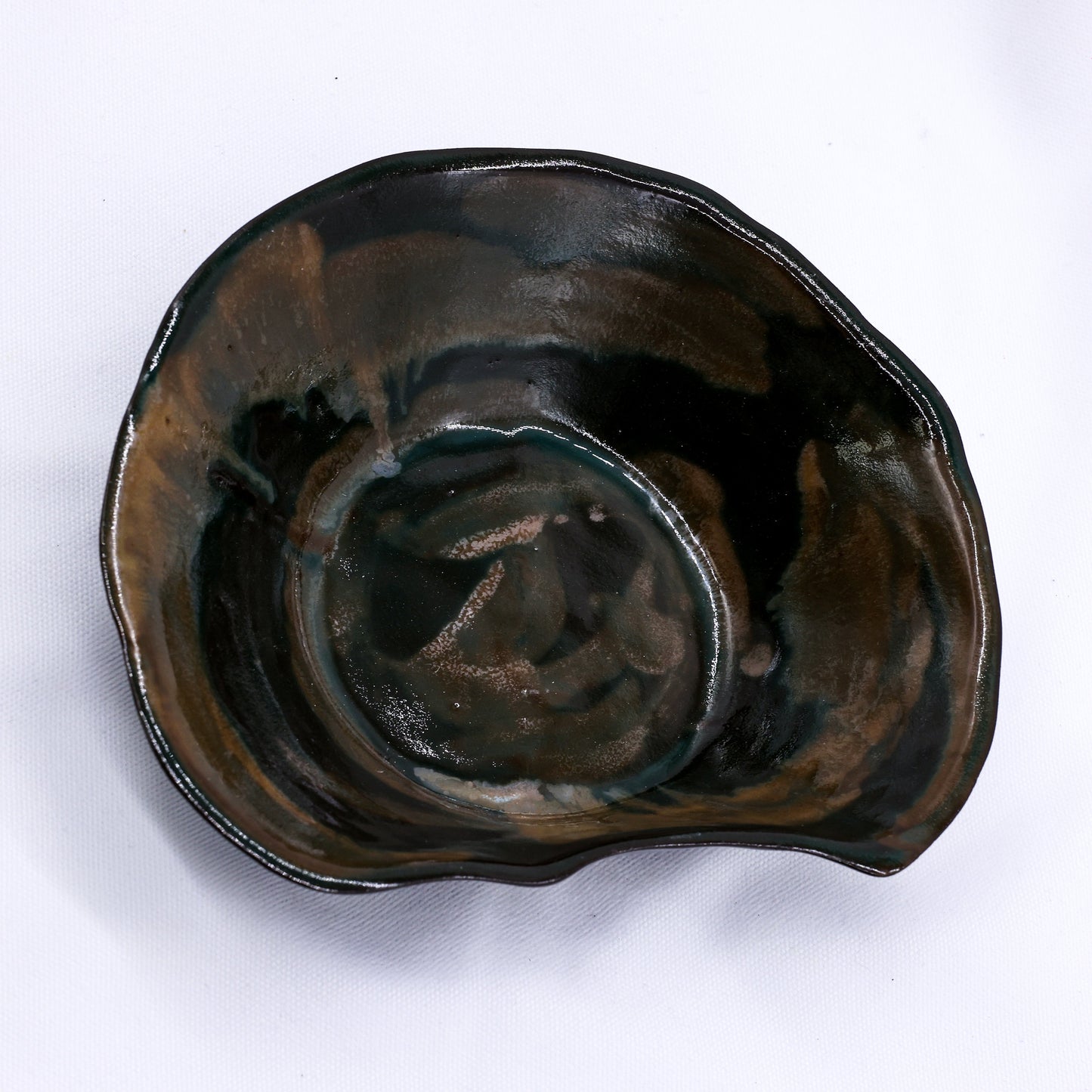 Cobalt Shadow Sea Lava Handmade Ceramic Stoneware Plate – Myza