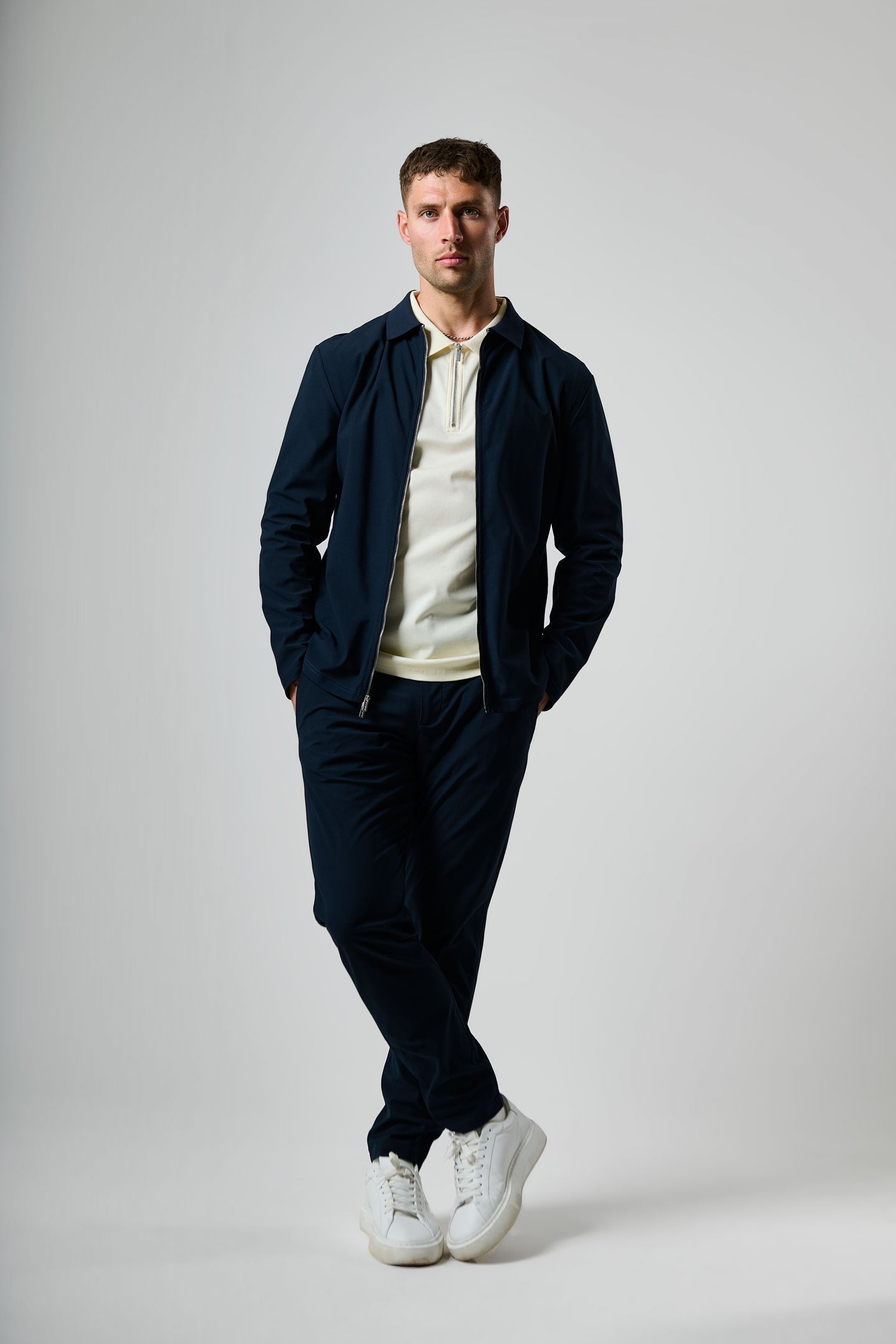 Double Zip Overshirt - Navy – Myza