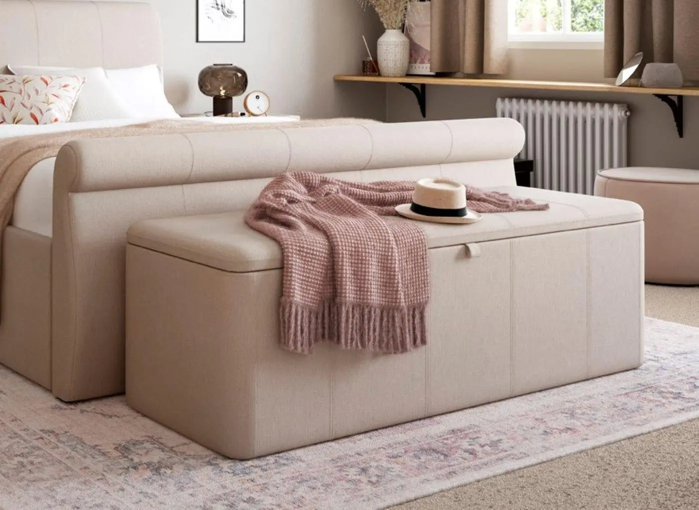 Lucia / Wilson Upholstered Blanket Box - Cream – Myza