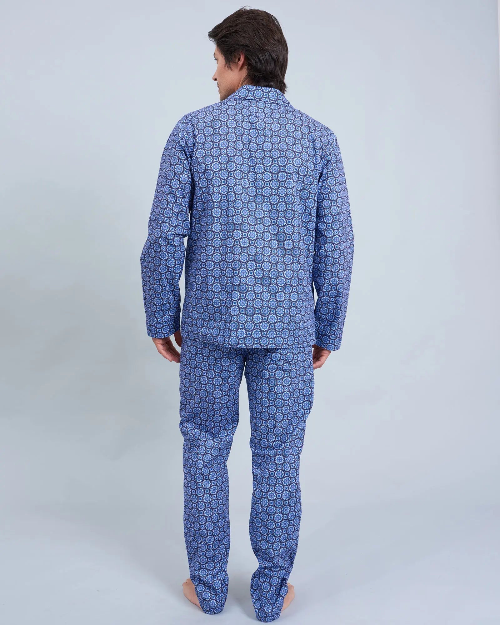 Mens Long Pyjamas - Indigo Floral – Myza