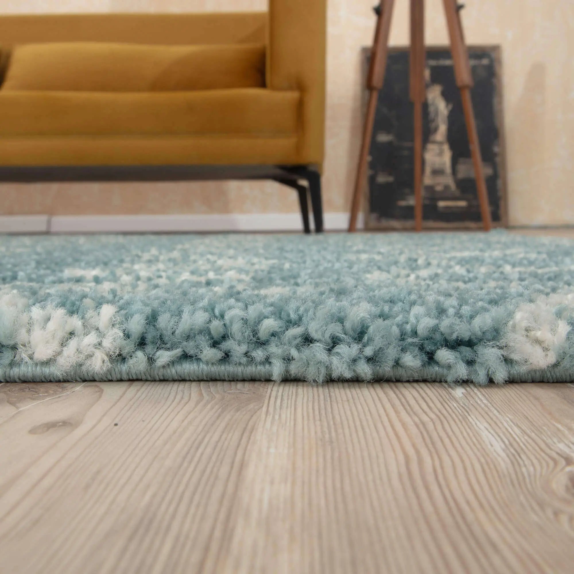 Moroccan Duck Egg Blue Shaggy Rug | 950 – Myza