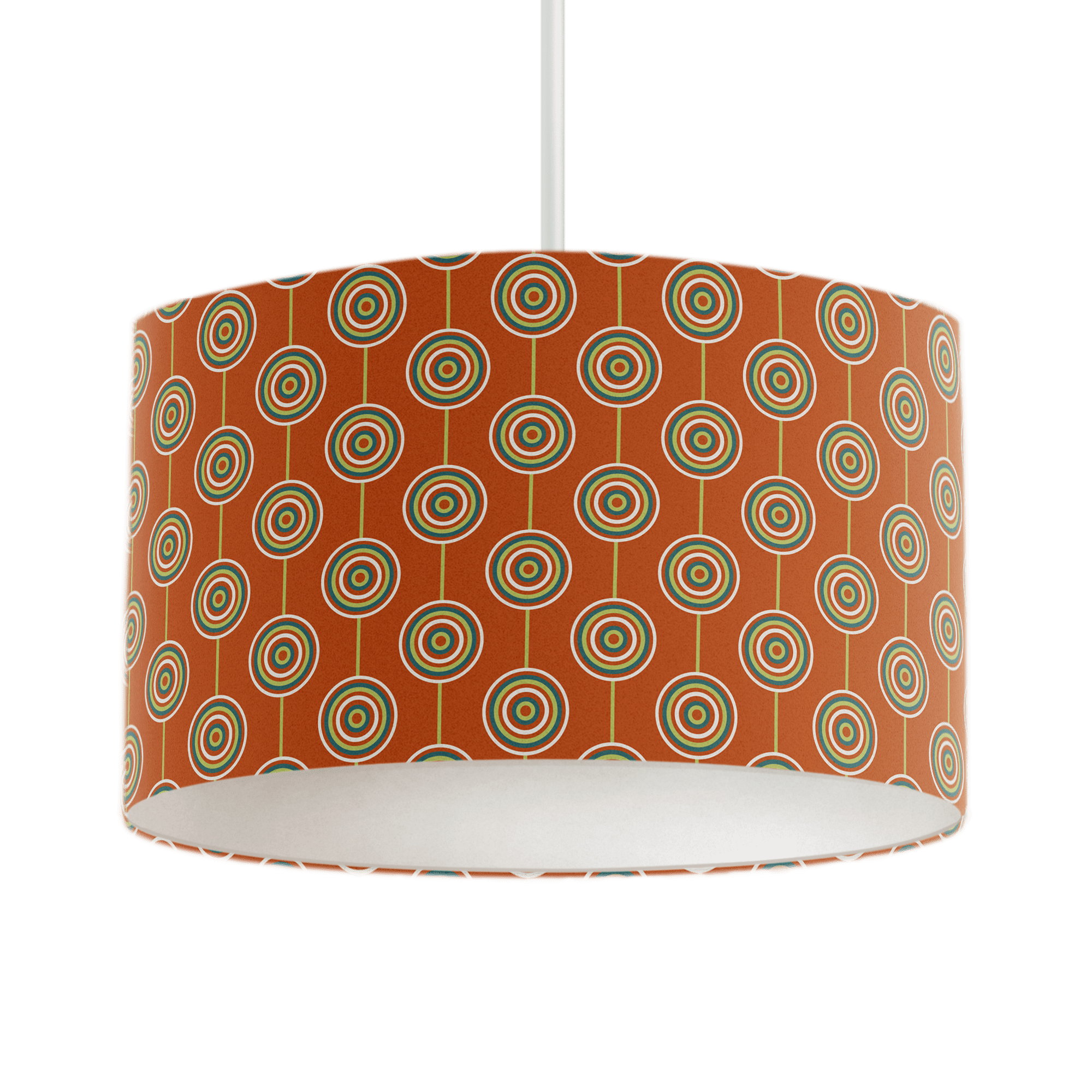Orange Retro Circles Design Lampshade, Ceiling or Table Lamp Shade – Myza