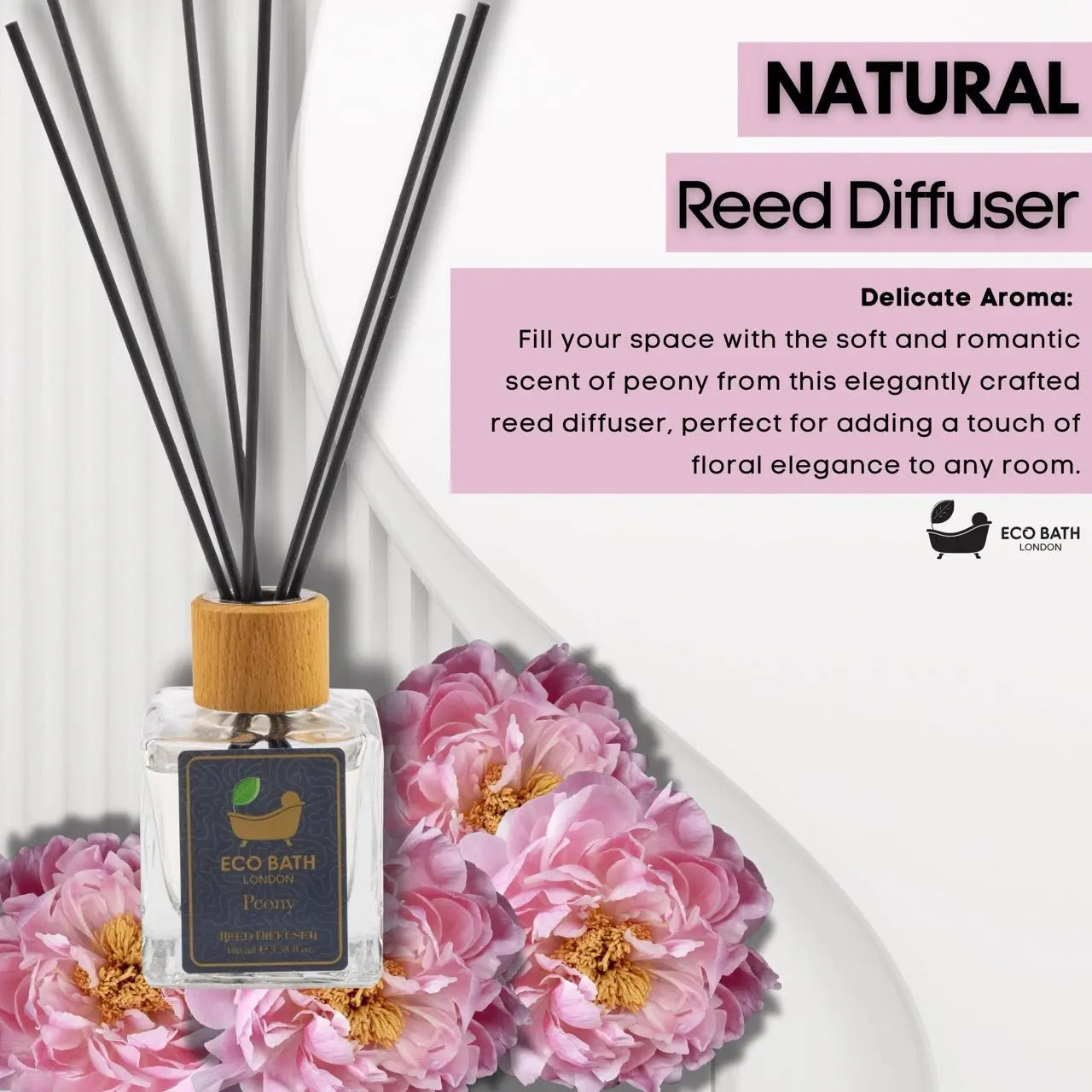 Peony Reed Diffuser - Beautiful Bouquet of Peonies Fragrance, Intensiv ...