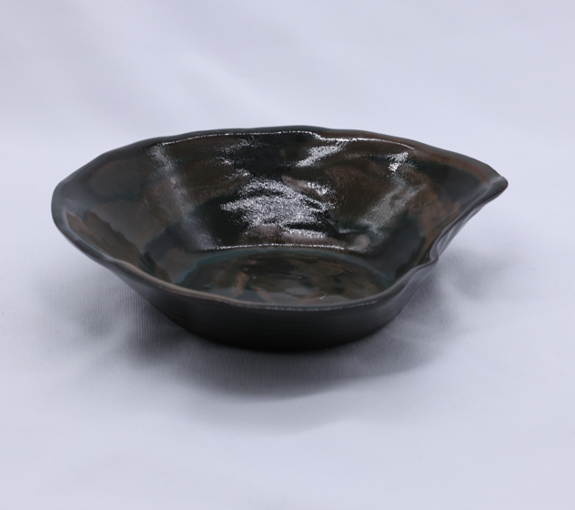 Cobalt Shadow Sea Lava Handmade Ceramic Stoneware Plate – Myza