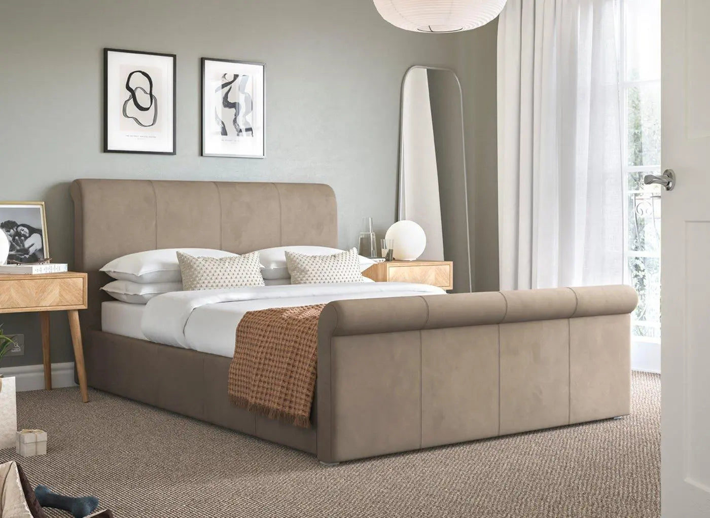 Wilson Upholstered Ottoman Bed Frame - Beige – Myza