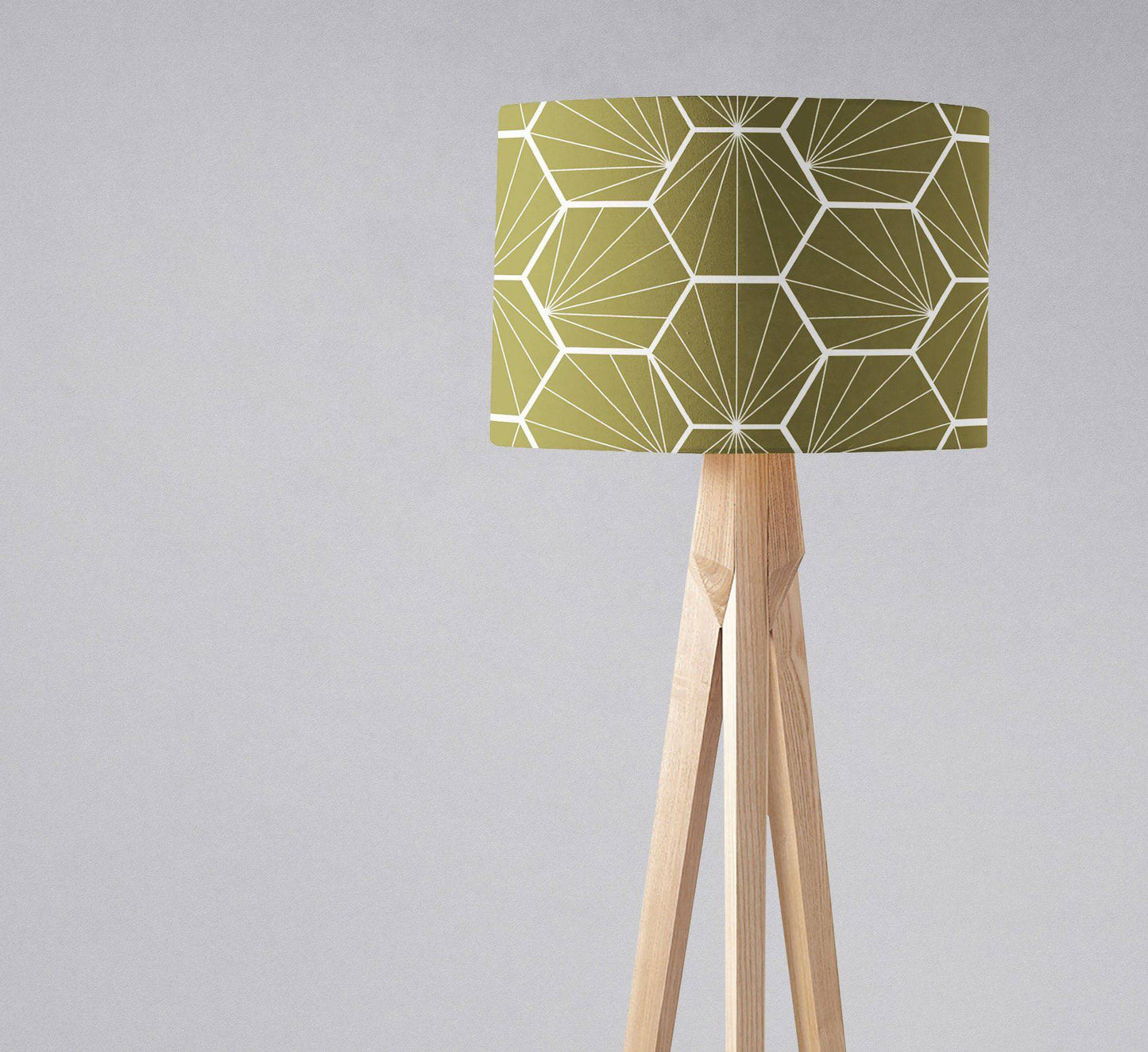 Olive Green Hexagon Design Geometric Lampshade, Ceiling or Table Lamp ...